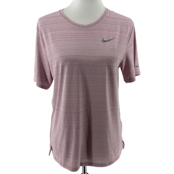 Nike | Shirts | Nike Pink Drifit Miler Running Shirt | Poshmark